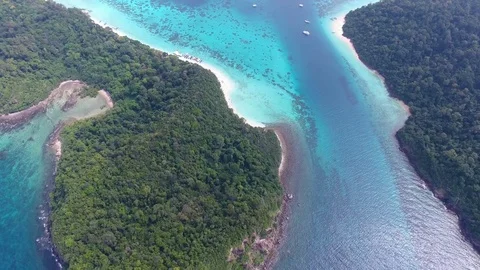 Top view aerial video of beach, corals a... | Stock Video | Pond5