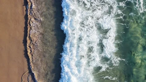 (Top view) Aerial view drone over beach ... | Stock Video | Pond5