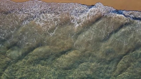 (Top view) Aerial view drone over beach ... | Stock Video | Pond5