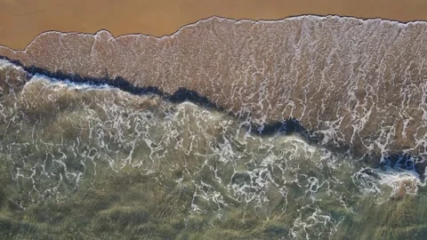 (Top view) Aerial view drone over beach ... | Stock Video | Pond5