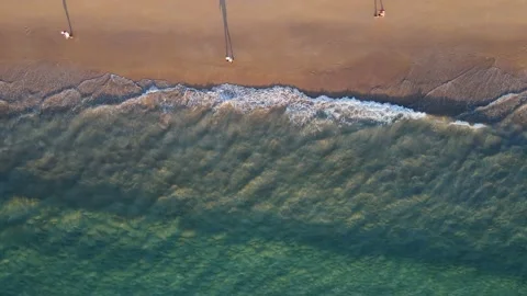 (Top view) Aerial view drone over beach ... | Stock Video | Pond5