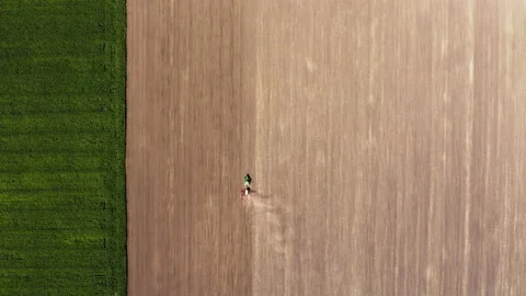 Top view of agricultural farm in summer ... | Stock Video | Pond5