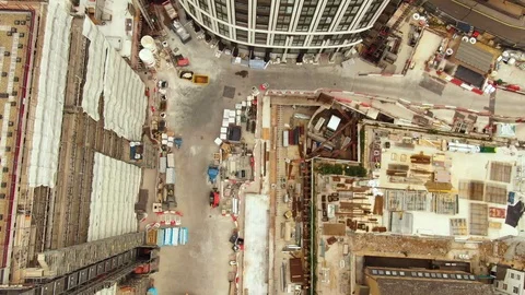 Top View of Amazing Building Building Un... | Stock Video | Pond5