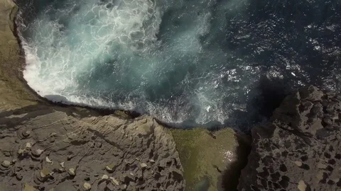 Top view of Angel's Billabong beach. | Stock Video | Pond5