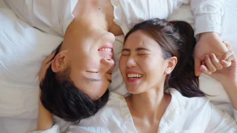 Top view of asia sweet lover moment show... | Stock Video | Pond5