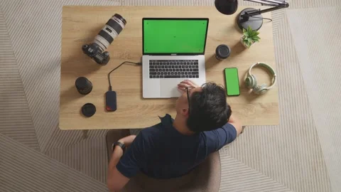 Top View Of Asian Male Video Editor Havi... | Stock Video | Pond5