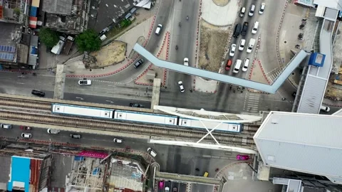 Top view of Bangkok MRT Purple Line make... | Stock Video | Pond5