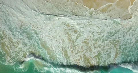Top view beach aerial view form drone ca... | Stock Video | Pond5