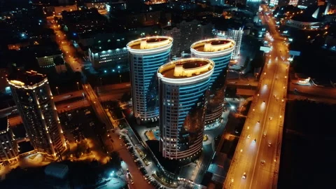 Top view of beautiful modern city buildi... | Stock Video | Pond5