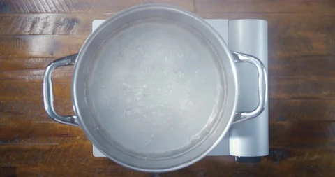Top View Boiling Noodles in Water and Oi... | Stock Video | Pond5
