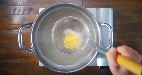 Top View Boiling Noodles in Water and Oi... | Stock Video | Pond5