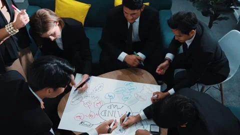 Top view of business people planning pro... | Stock Video | Pond5