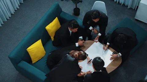 Top view of business people planning pro... | Stock Video | Pond5