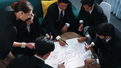 Top view of business people planning pro... | Stock Video | Pond5