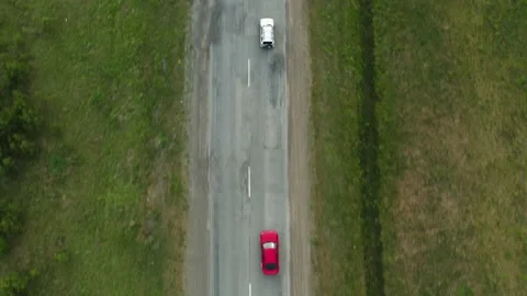 Top view of a car driving on the highway | Stock Video | Pond5