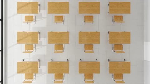 Top View Of A Classroom | Stock Video | Pond5