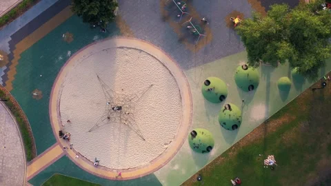 Top view of climb ropes playground with ... | Stock Video | Pond5