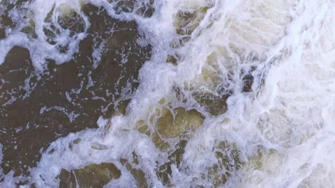 Top view close up of waterfall splashes ... | Stock Video | Pond5