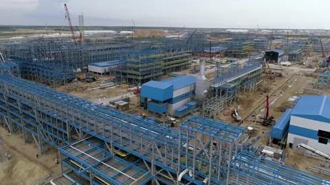 Top view of construction site and metal ... | Stock Video | Pond5