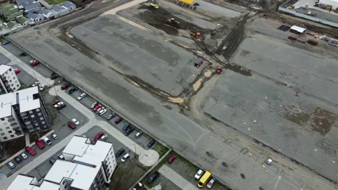 Top View Construction Site Near Resident... | Stock Video | Pond5