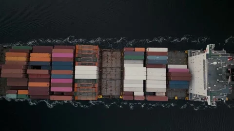Top view container ship full load contai... | Stock Video | Pond5