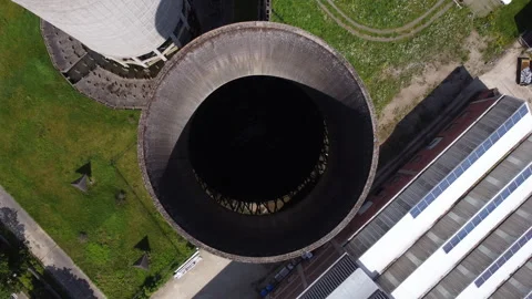Top View Of Cooling Tower At be-Mine Min... | Stock Video | Pond5