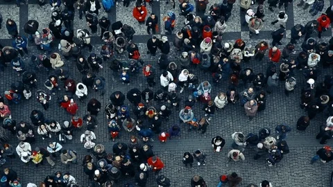 Crowd Aerial Stock Video Footage | Royalty Free Crowd Aerial Videos | Pond5