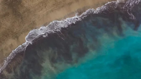 Top view of the desert beach on the Atla... | Stock Video | Pond5
