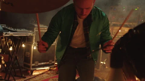 Top view of a DJ setup in a church and a... | Stock Video | Pond5