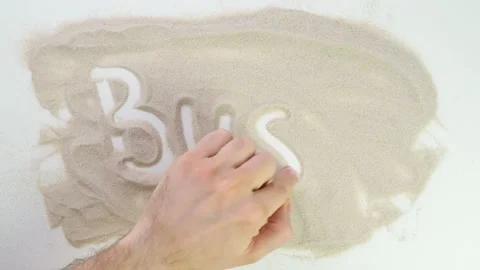 Top view draw on the sand. Caucasian han... | Stock Video | Pond5