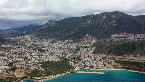 Top view from a drone of city of Kalkan ... | Stock Video | Pond5