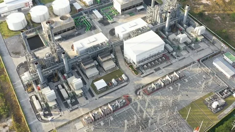 Top view of electric substation | Stock Video | Pond5