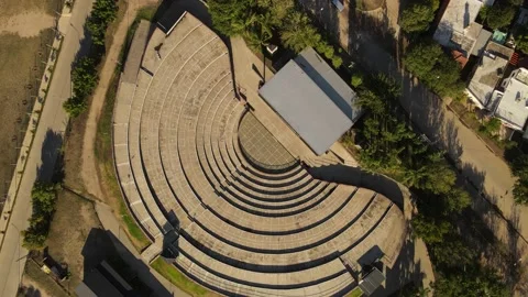 Top view of Empty concrete amphitheater ... | Stock Video | Pond5