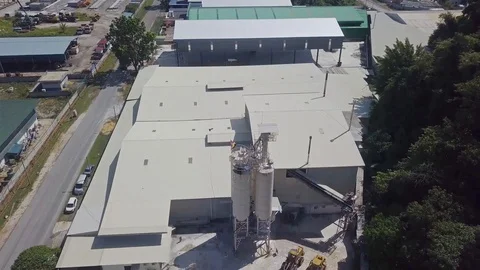 Top view of factory and roadside as vehi... | Stock Video | Pond5