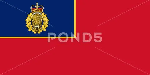 Top view of flag of Royal Canadian Mounted Police, Canada. Canadian ...
