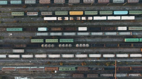 Top view of freight transportation rail ... | Stock Video | Pond5