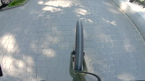 top view of front bicycle wheel | Stock Video | Pond5