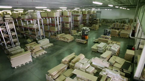 Top view of furniture warehouse storage ... | Stock Video | Pond5