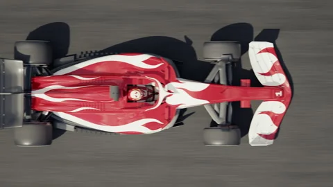 Top view of a generic race car driving a... | Stock Video | Pond5