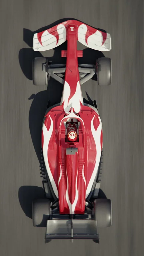 Top view of a generic race car driving a... | Stock Video | Pond5