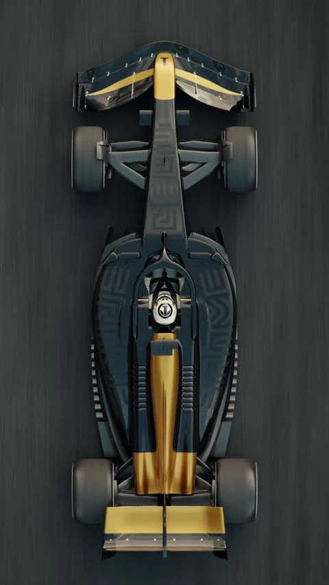 Top view of a generic race car driving a... | Stock Video | Pond5