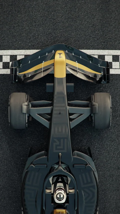 Top view of a generic race car driving a... | Stock Video | Pond5