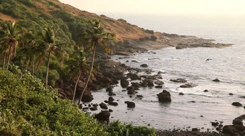 top view on GOA beach | Stock Video | Pond5