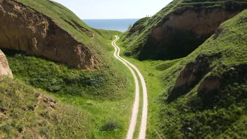 Top view of the grand canyon gully green... | Stock Video | Pond5