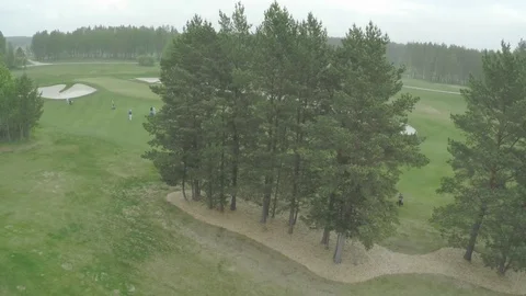 Top view green golf course outdoor green... | Stock Video | Pond5