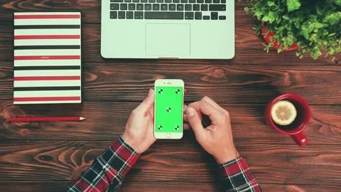 Top view of guy browsing social networks... | Stock Video | Pond5