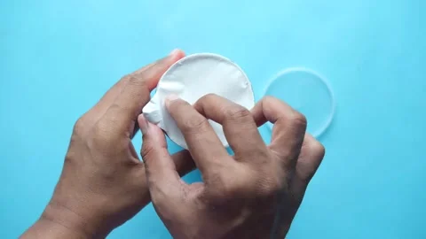 top view of hand opening a chips contain... | Stock Video | Pond5
