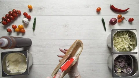 Top view of hands of professional chef i... | Stock Video | Pond5