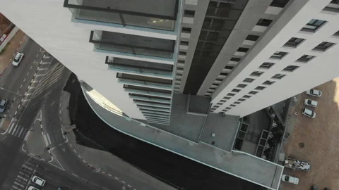 Top view of a high-rise, apartment build... | Stock Video | Pond5