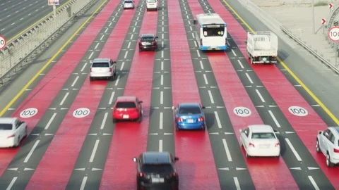 Top view of highway. 100 km/h speed limi... | Stock Video | Pond5